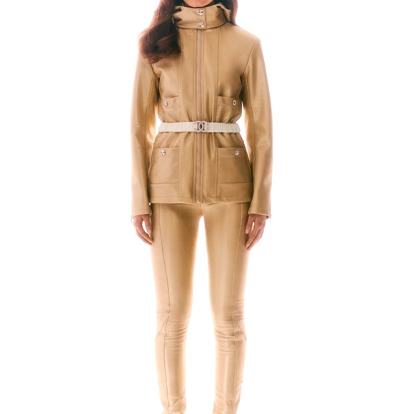CHANEL | Jackets & Coats | Chanel Gold Stretch Shine Jacket | Poshmark